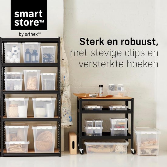 8L Plastic Opbergdozen met Deksel - Stapelbaar en Nestbaar - 10 Stuks ...