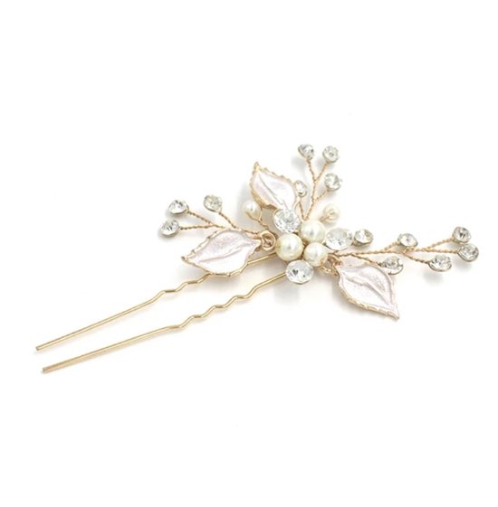 Mode Bruiloft Haar Kam Bloemen Steentjes Kristal Bruids Hoofddeksel ...