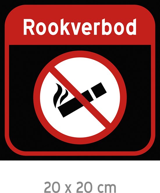 Pictogram/ bord | "Rookverbod" | 20 x 20 cm | Kunststof | Verboden te ...