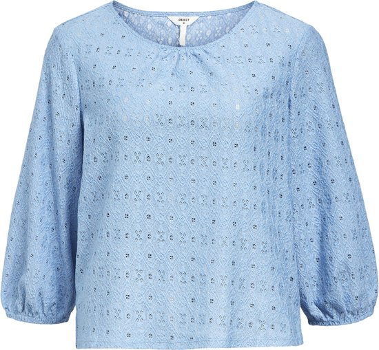 Object Blouse Objlaila 3/4 Re Top Noos 23045724 Comflower Blue Dames ...