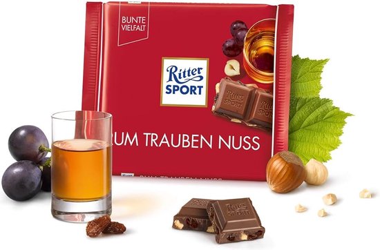 Ritter Sport - Rum Rozijnen Hazelnoten - 12x 100g | bol