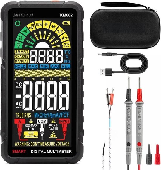 Digitale multimeter Pro 602 - Oplaadbaar - Spanning meter -AC/DC ...