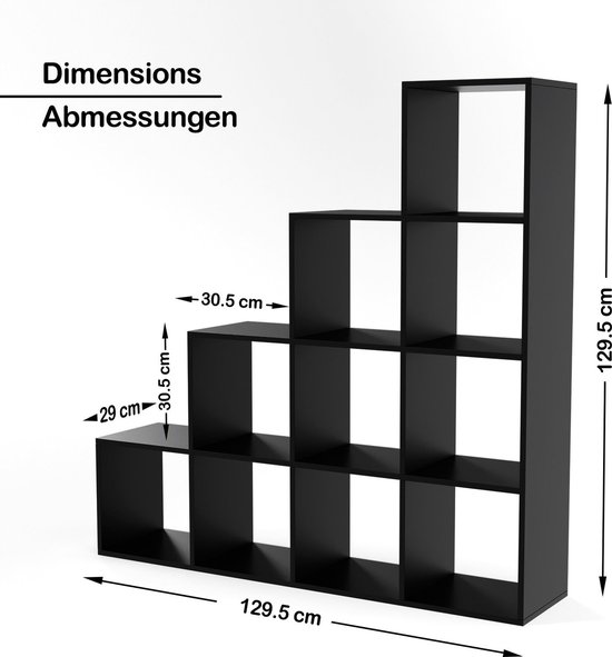 Miadomodo Vakkenkast - Kubus Kast - Boekenkast - Trapsgewijs - 10 ...