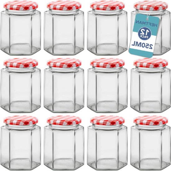Kleine Glazen Potten met Deksels - 12 Stuks Luchtdichte 250 ml ...