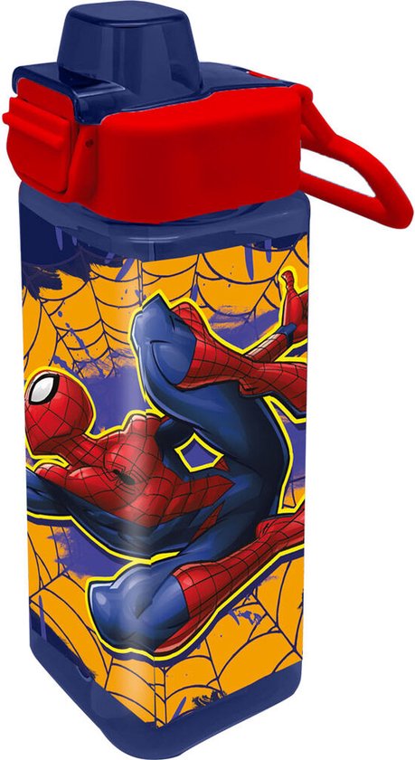 Marvel spider-man vierkante drinkfles met Tuitje - pp - Waterfles ...