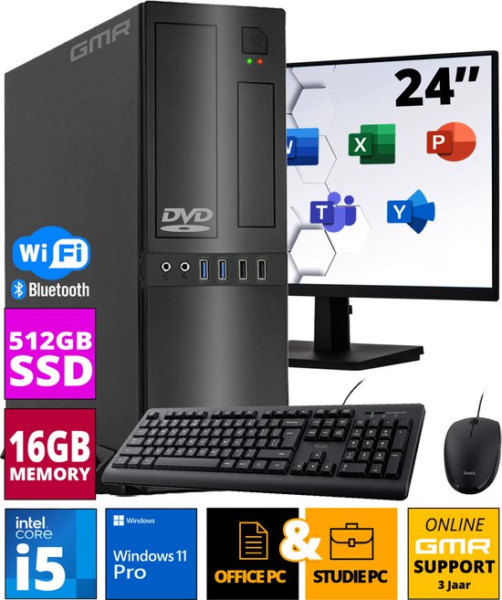 Intel Compleet PC SET | Intel Core i5 | 16 GB RAM | 500 GB SSD ...