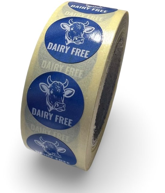 Dairy Free sticker - 500 Stuks - rond 20mm - voedseletiket - HACCP ...