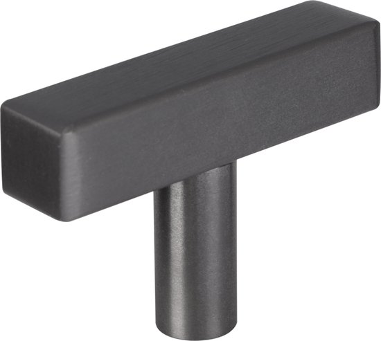 T-knop meubelknop vierkant/rond - 12 x 12 x 50 mm - gun metal | bol