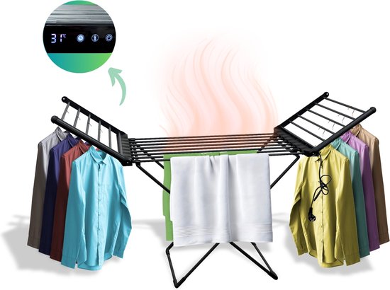 Sminty® Elektrisch Droogrek met Verwarming - Klein - 147x54x70 ...