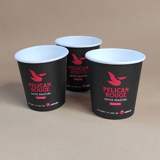 1000x Koffiebeker Espresso Pelican Rouge 120ml zwart - milieu kraft ...