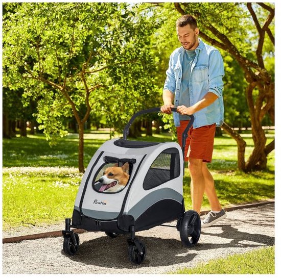 Hondenauto hond trolley honden buggy huisdier kinderwagen met 4 wielen ...