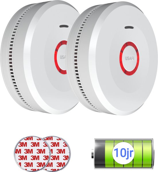 USAFE® Rookmelder set van 2 - Rookmelders met 10 jaar batterij - Brandmelder met... | bol