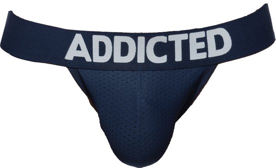 ADDICTED Push Up Mesh Jock Navy - MAAT L - Heren Ondergoed - Jockstrap ...