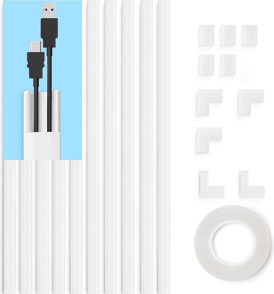 Kabelgoot Set voor Muurmontage - Verfbare Kabel Hoezen voor ...