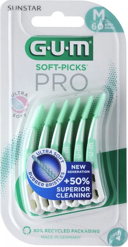 Gum Soft Picks PRO Medium - Verwijdert tandplak & voedselresten - 60 ...