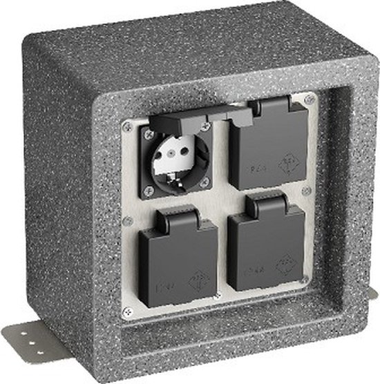 Buitenstopcontact - 4 Stopcontacten - Antraciet | bol