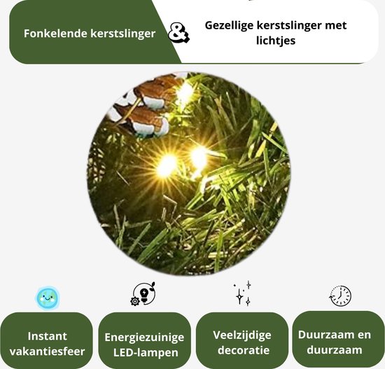 LifeStages - Kerstslinger Met Verlichting - Dennenslinger - Kunstmatige ...