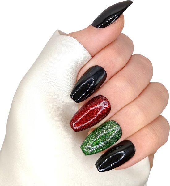 SD Press on Nails - B-184 - Plaknagels met nagellijm - Medium Coffin ...