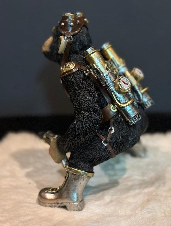 Goodyz - Steampunk collectie - Dieren - Chimpansee - staand - kleur zwart - 20cm hoog | bol
