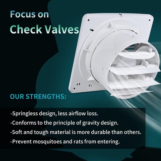 100mm Universal Bathroom Drain Fan with Check Valve for Toilet Kitchen ...