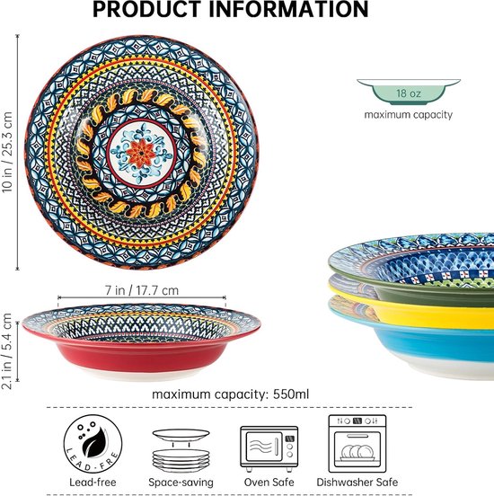 Equivera Spaghettiborden - Diepe Borden - Diep Bord - Pasta kommen ...