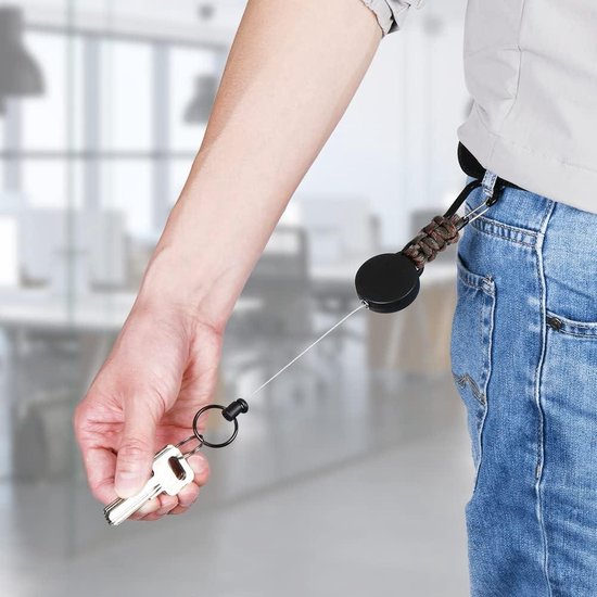 Pull-Out Key Chain with Pumpkin Buckle - Heavy Duty Retractable Key ...