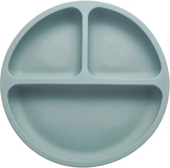 Siliconen Bord Baby en Kind - Blauwgrijs - Kinderbord - Met 4 ...