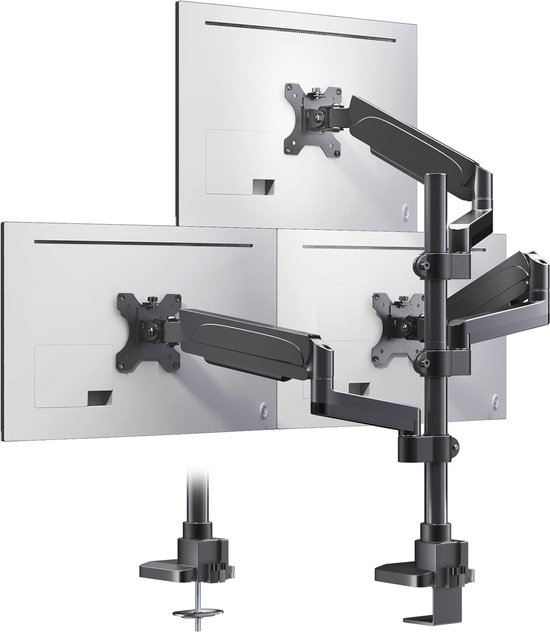 Verstelbare Monitorhouder voor 3 Monitoren tot 32 Inch – Kantelbaar en ...