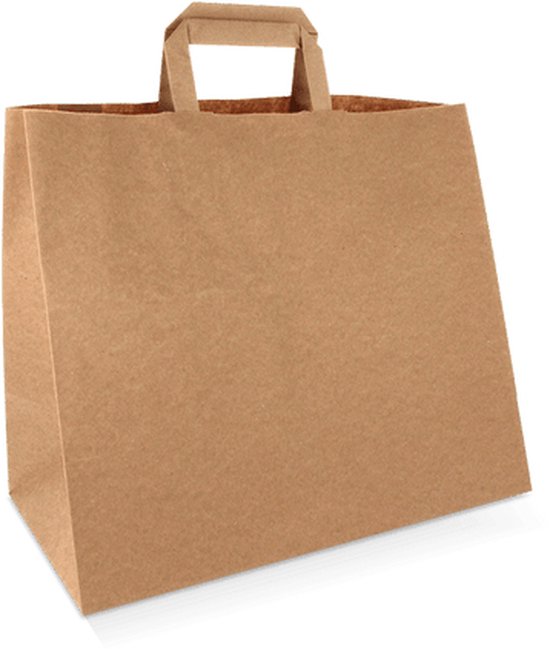 Papieren tassen kraft 90 gr. 32+17x29cm Groot (300 stuks) | bol