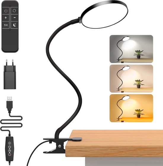 Light 97 led-lamp met klem met afstandsbediening, 40 cm, leeslamp ...