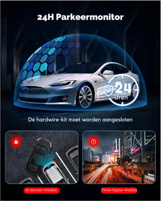 "4K Voor- en Achter Dashcam voor Auto en Bus – Mini Bewakingscamera met ...
