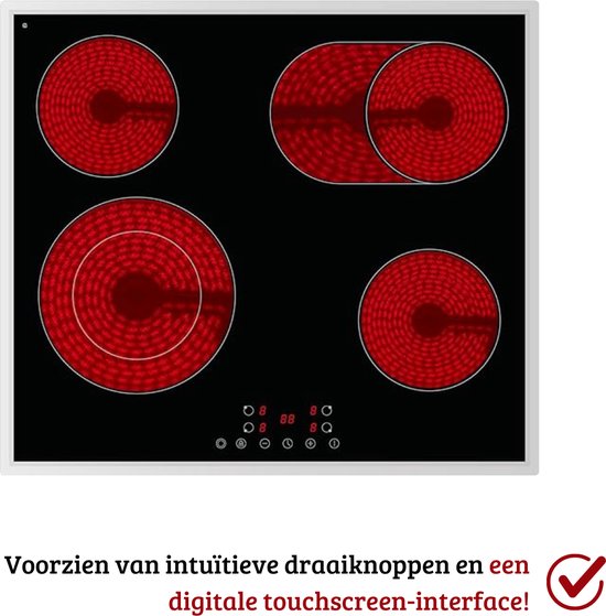 Elektrische Kookplaat – Vrijstaand – 4 Pits – Keramisch - 4 Branders ...