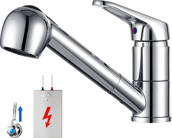 Auralum max Keukenkraan met Uittrekbare Uitloop - lagedruk keukenkraan -... | bol