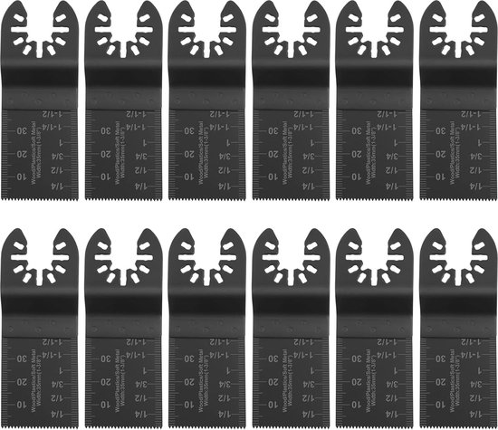 12 Stuks Oscillerende Zaagbladen Set voor Hout, Metaal en Plastic - Universele... | bol