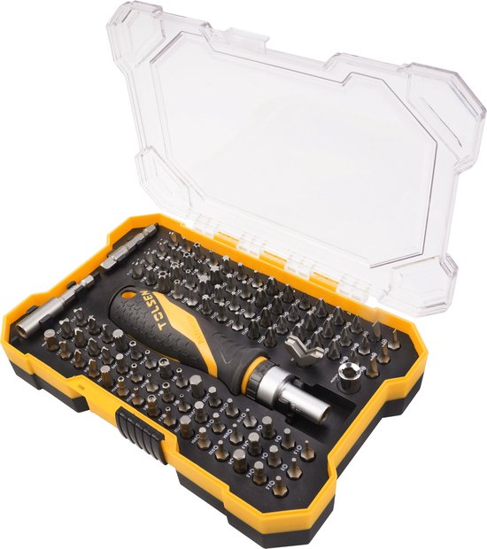 Tolsen Bitset 105-delig - Gereedschapset - Met Ratelschroevendraaier ...