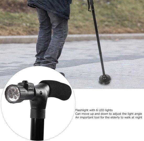 Telescopische Aluminiumlegering Loopstok voor Ouderen - Opvouwbaar en ...