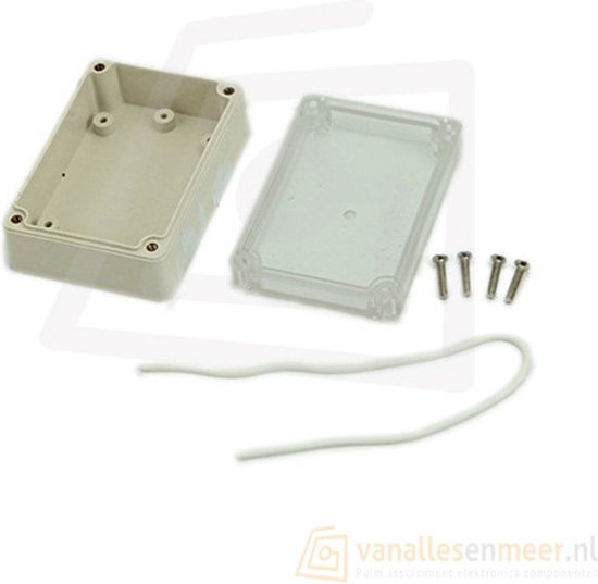 Behuizing voor elektronica 115x90x55mm transparante deksel | bol