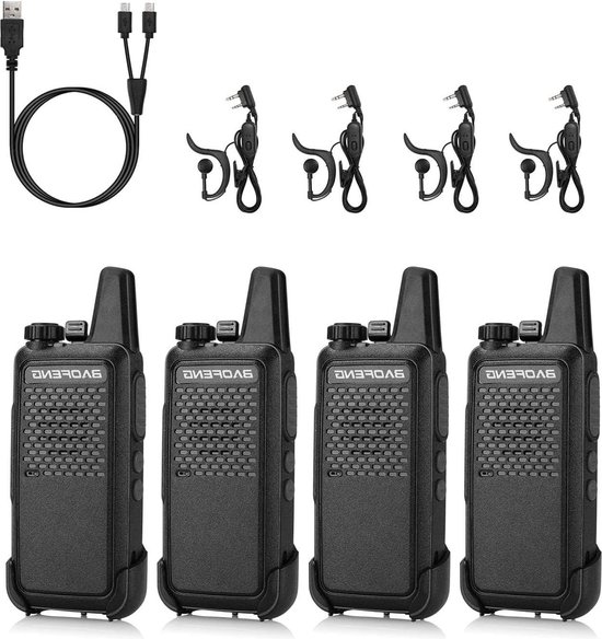 Walkie Talkie PMR 446 Radio 16 Kanalen Twee-weg Radio Oplaadbare USB ...