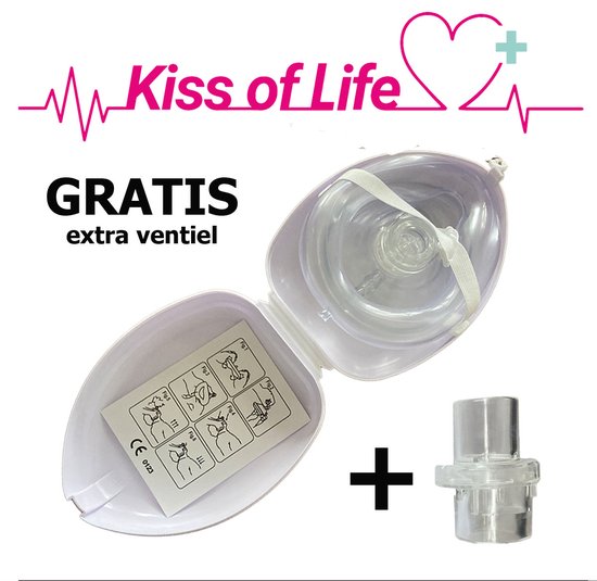 Beademingsmasker | Kiss of Life | EHBO- BHV Reanimatiemasker | CPR masker | Hardcase | Wit | bol
