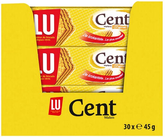 LU Cent Wafers - Krokante Wafeltjes Gevuld Met Chocolade - 45g X 30 | bol