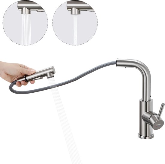 Lonheo max Keukenkraan met Uittrekbare Uitloop - Handdouche - Uittrekbaar - Mengkraan... | bol