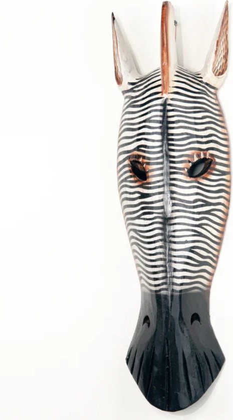 Houten zebra masker Classic Medium | bol