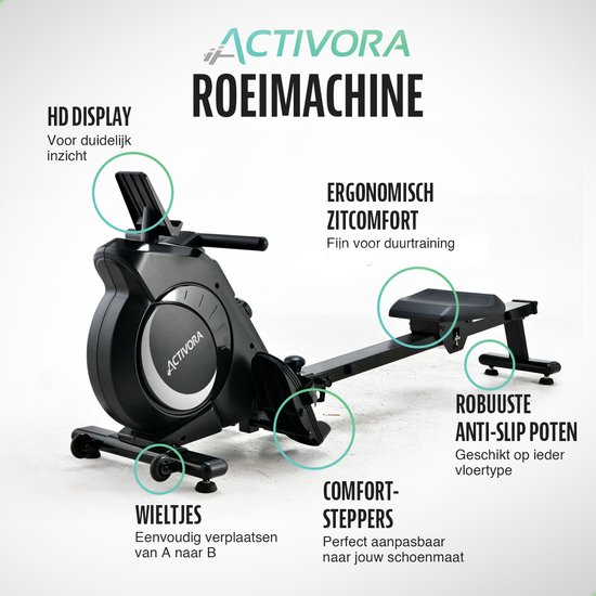 Activora Roeitrainer met App - 16 weerstandsniveaus - Roeiapparaat ...