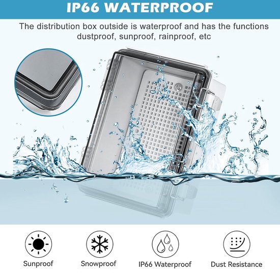 Waterdichte Verdeeldoos IP66 voor Buiten - Opbouwverdeelkast met Slot ...