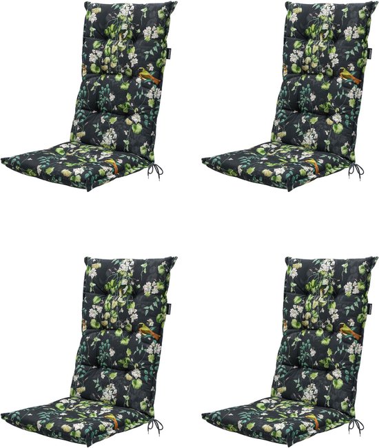 Madison tuinkussens - 4 stuks - Hoge Rug - Sadie Grey - 123x50cm - tuinstoelkussens -... | bol