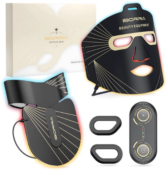 IBORRIA MN1 Lichttherapie Masker Voor Gezicht en Hals – LED Masker ...
