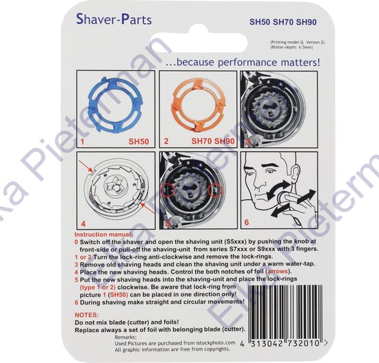 Scheerkop - geschikt voor Philips - 3 stuks - SH50, SH70, SH90 | bol
