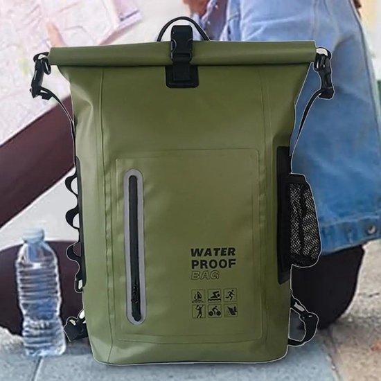 Mrs. Jones Waterdichte Rolltop Rugzak Groen - Rugtas Heren en Dames ...