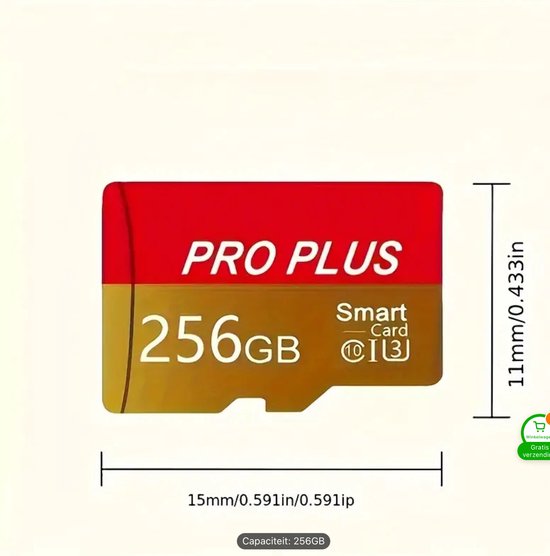 256 GB Micro SD Card - Met Adapter - Hoge Snelheid Geheugenkaart | bol