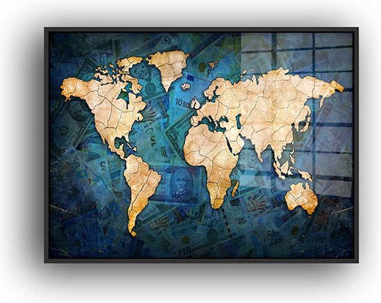 Wereld van geld schilderij 110 X 80 CM | bol